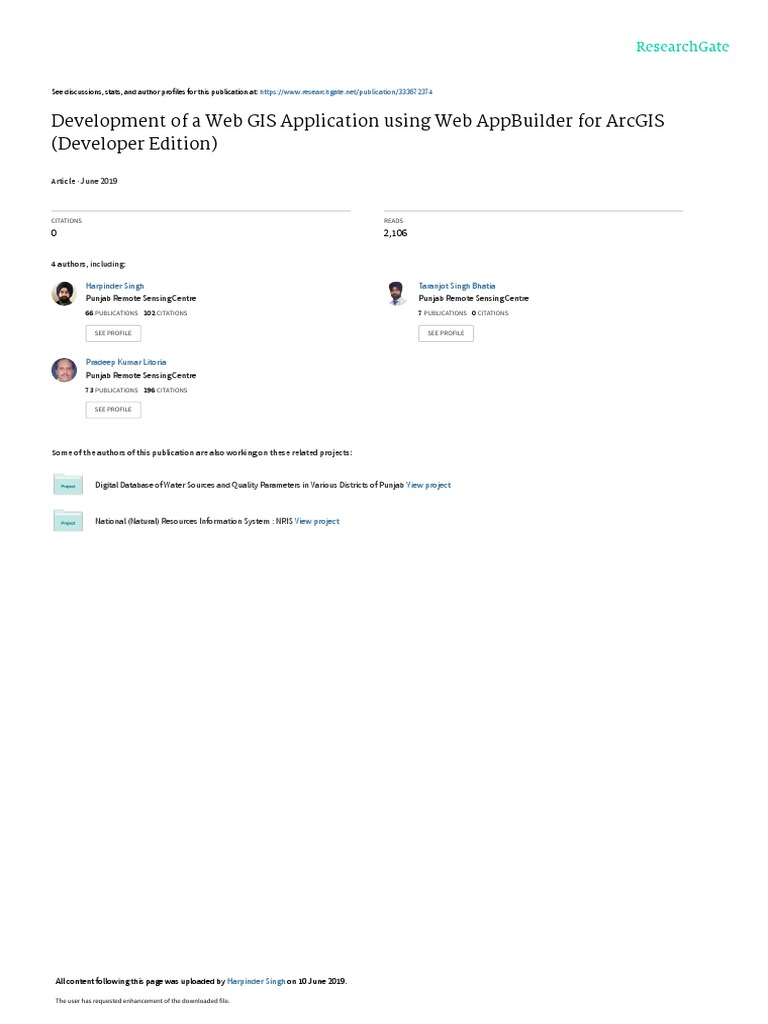 Development of A Web Gis Application Using Web Appbuilder For Arcgis (Developer Edition) | PDF ...