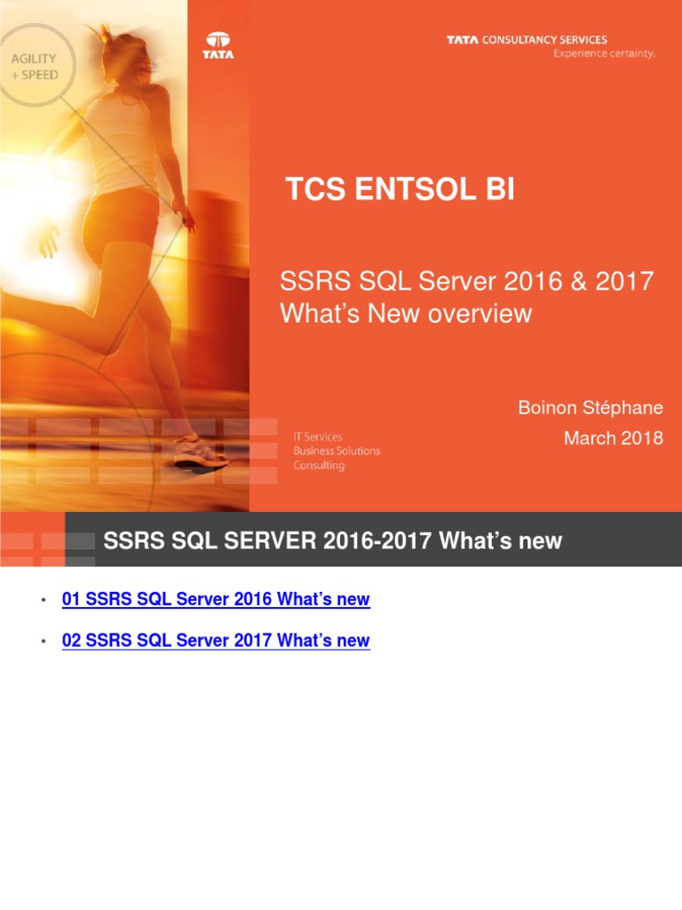 Presentation - 2018 - Microsoft SSRS SQL Server 2016&2017 | PDF | Share Point | Microsoft Sql Server