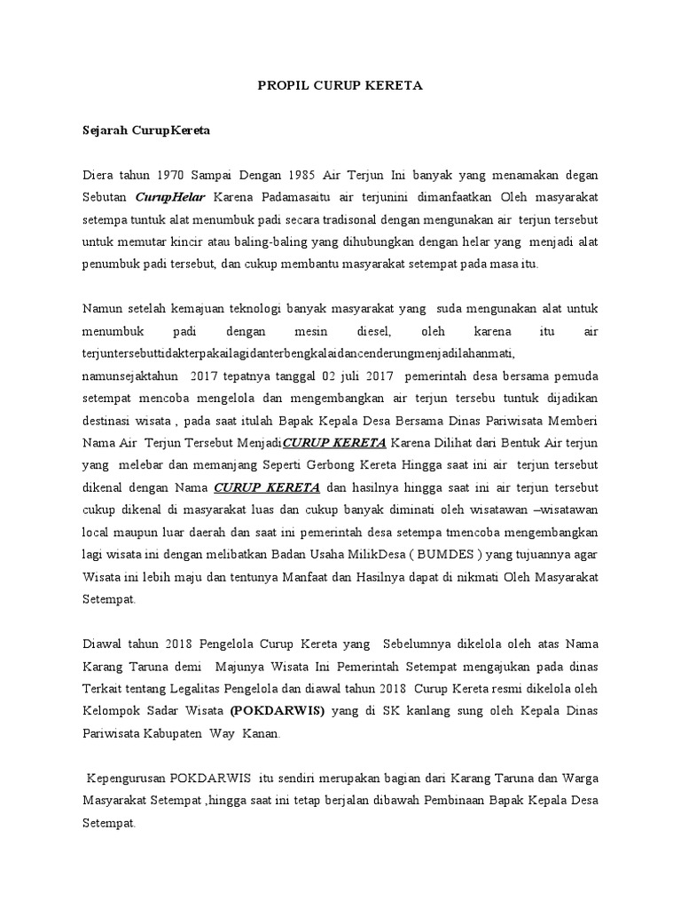 Propil Curup Kereta New | PDF | Perjalanan