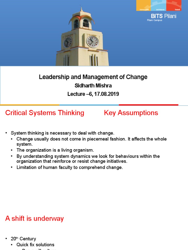 Critical System Thinking | PDF | Transformational Leadership | System