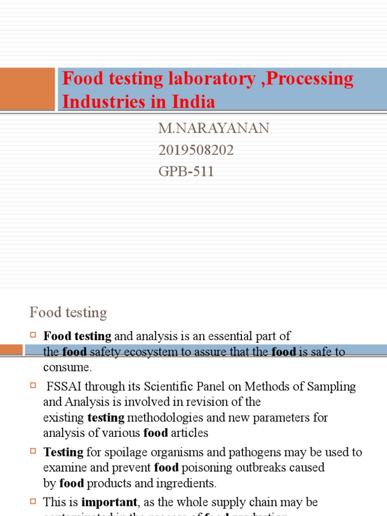 Food Testing Laboratory, Processing Industries in India | PDF | Foods ...