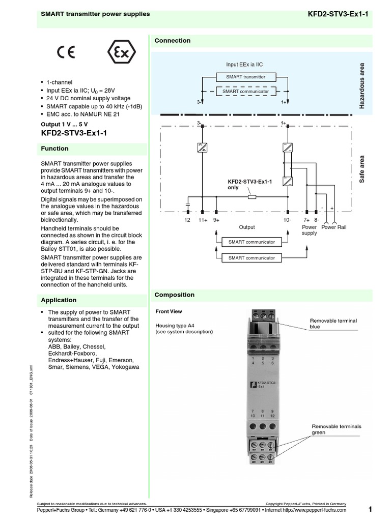 KFD2-STV3-Ex1-1: SMART Transmitter Power Supplies | PDF | Power Supply ...