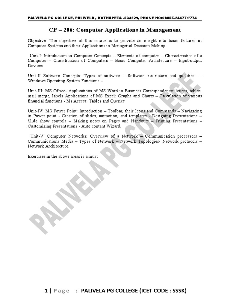 Computer Applications in Managment | PDF | Computer Data Storage | Operating System