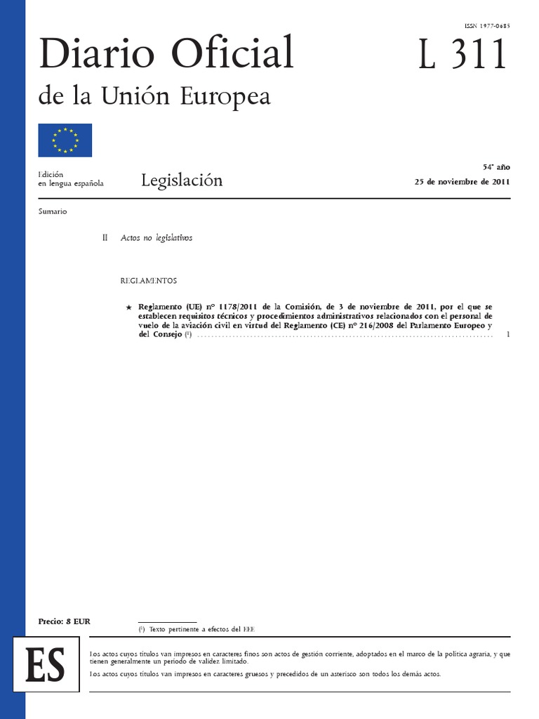 Reglamento Ue 1178 2011 de La Comision PDF | PDF | Aeronave | Helicóptero