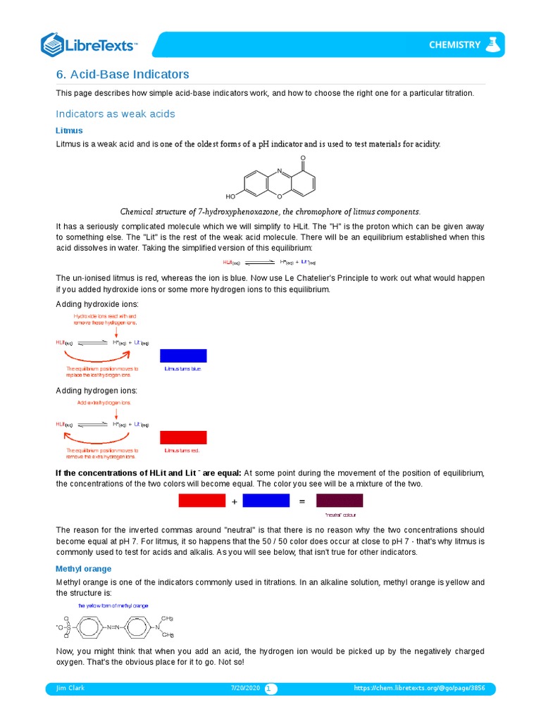 Acid-Base Indicators: Indicators As Weak Acids | Download Free PDF ...
