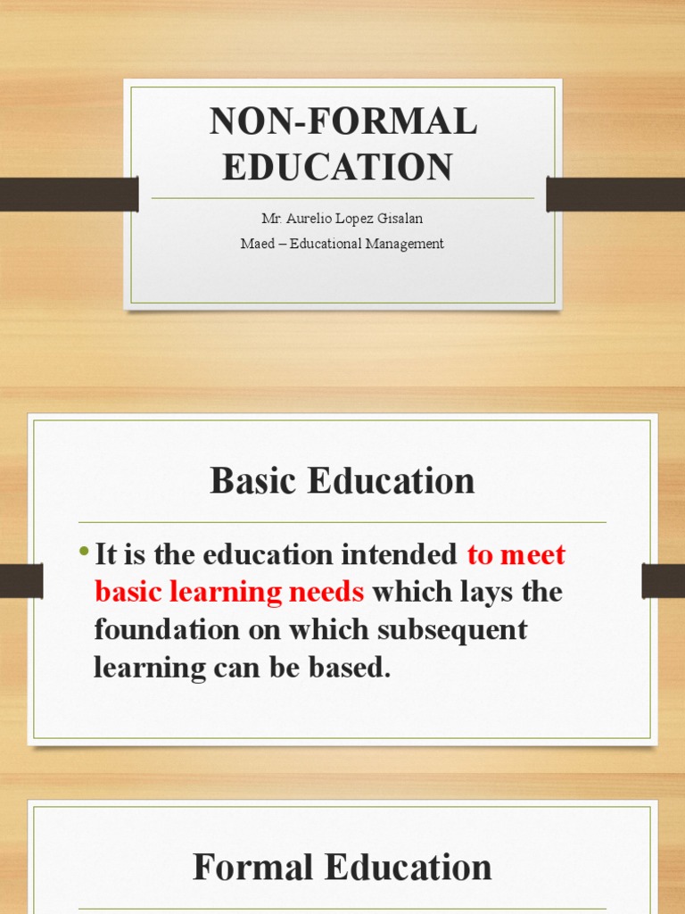 Non-Formal Education Overview | PDF | Literacy | Evaluation