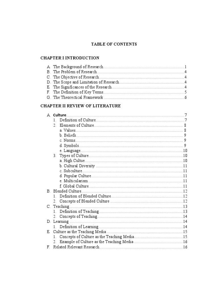 Table of Content | PDF | Concept | Science