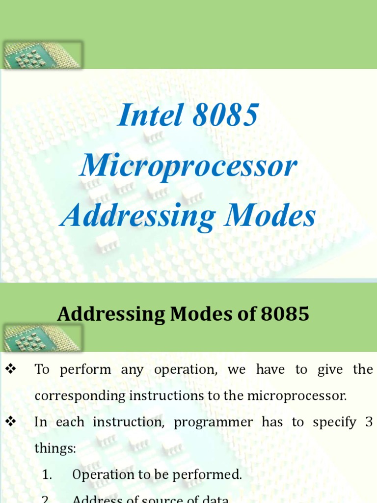 Intel 8085 Microprocessor Addressing Modes | PDF