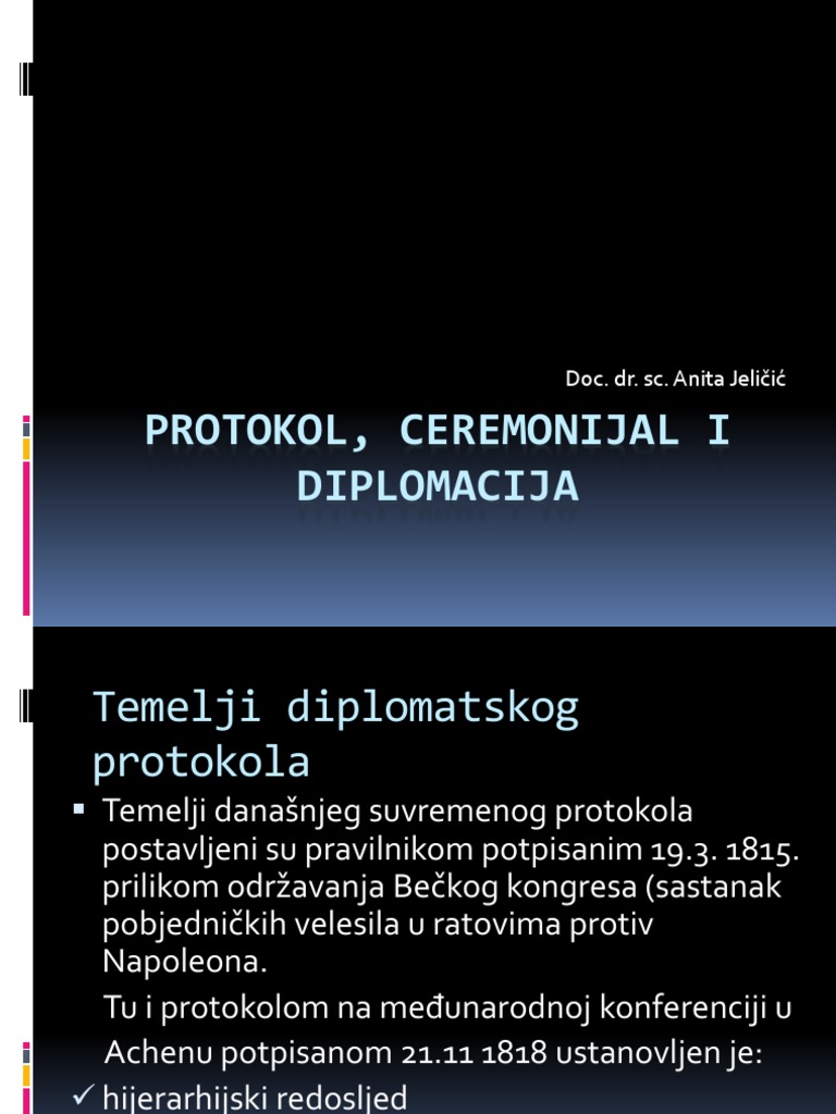 Protokol, CEREMONIJAL I DIPLOMACIJA | PDF