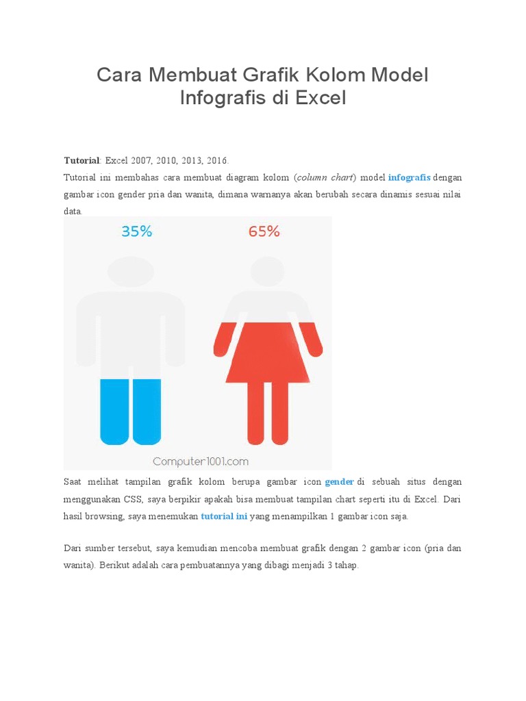 Cara Membuat Grafik Kolom Model Infografis Di Excel | PDF