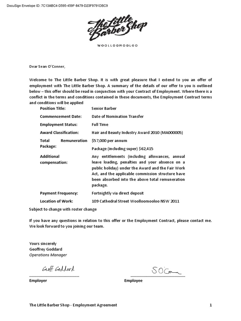 Dear Sean O'Conner,: Operations Manager | PDF | Confidentiality | Business