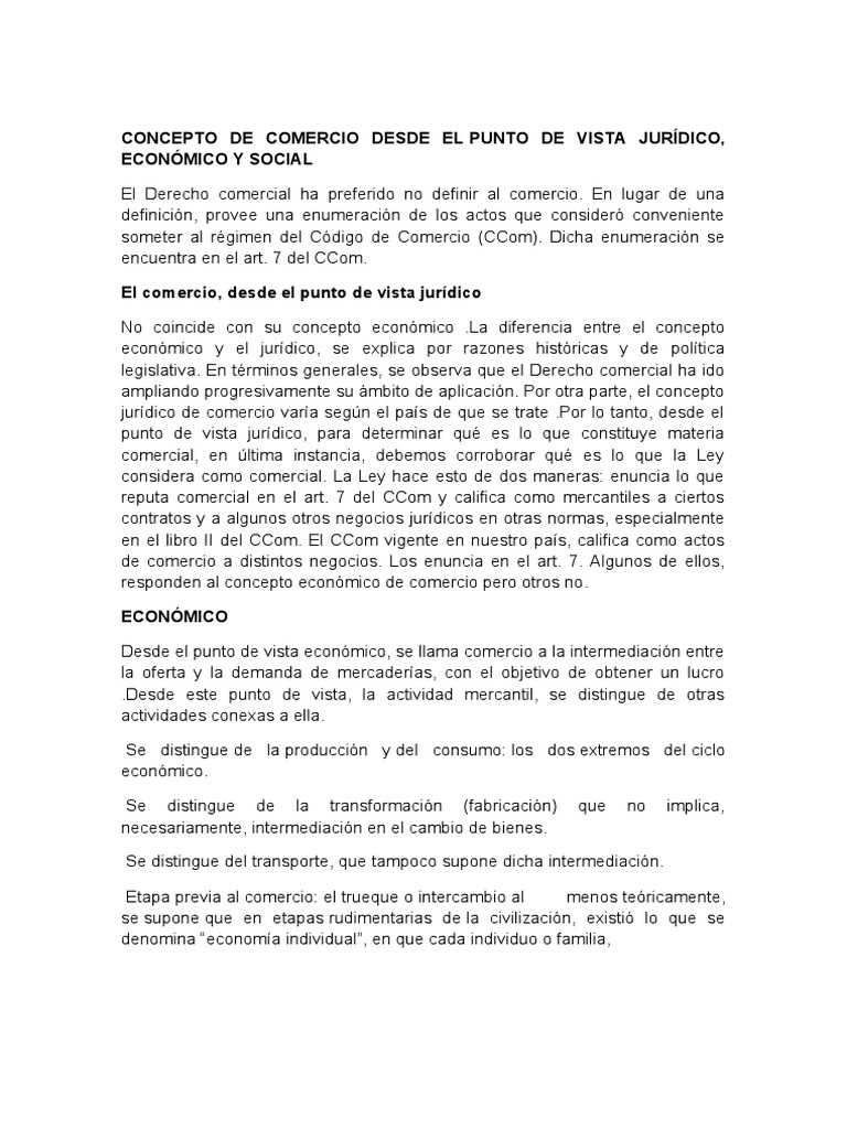 Concepto de Comercio Desde El | PDF | Permuta | Comercio