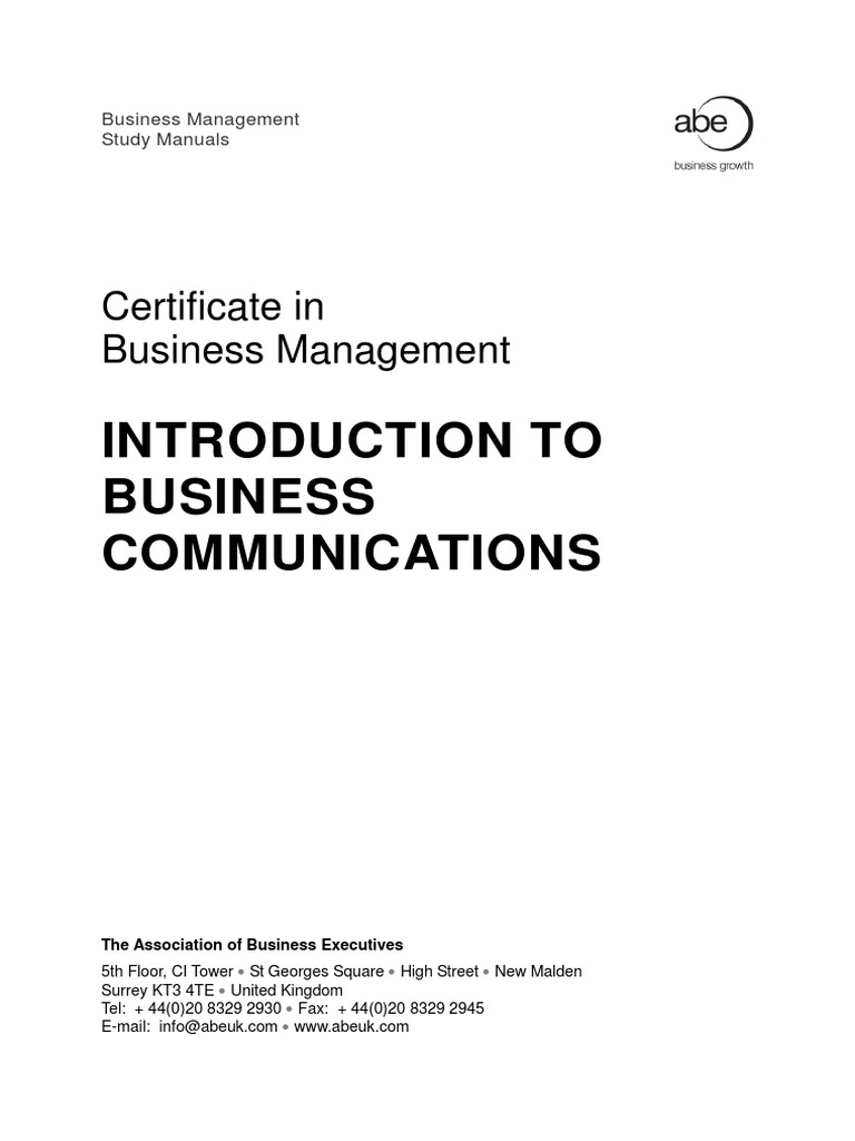 Introduction To Business Communications PDF | PDF | Code | Attitude ...