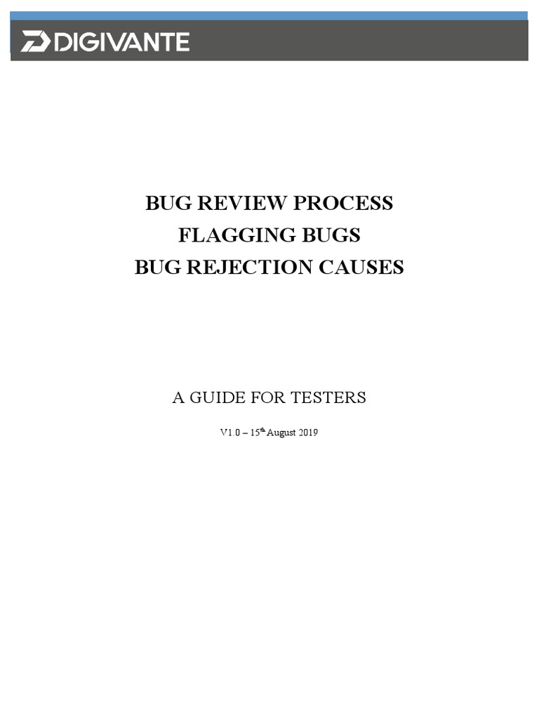 Bug Review Process (Tester Guide) | PDF | Software Testing | Software Bug