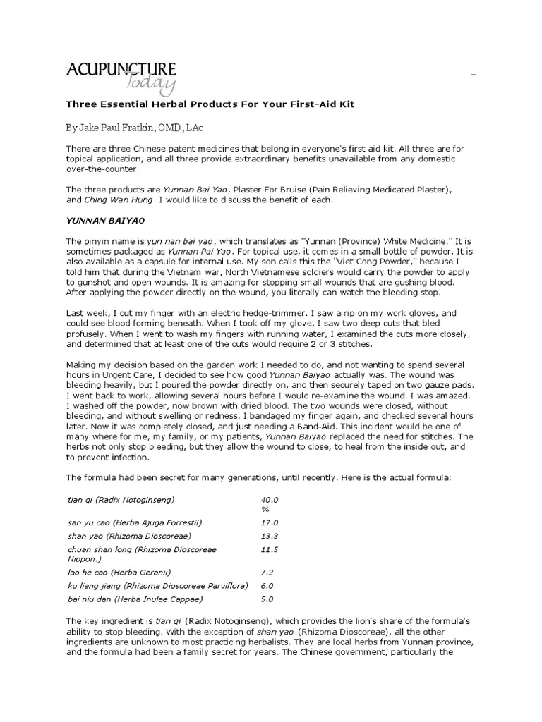 Three Essential Herbal Products For Your First Aid Kit | PDF | Medicine ...