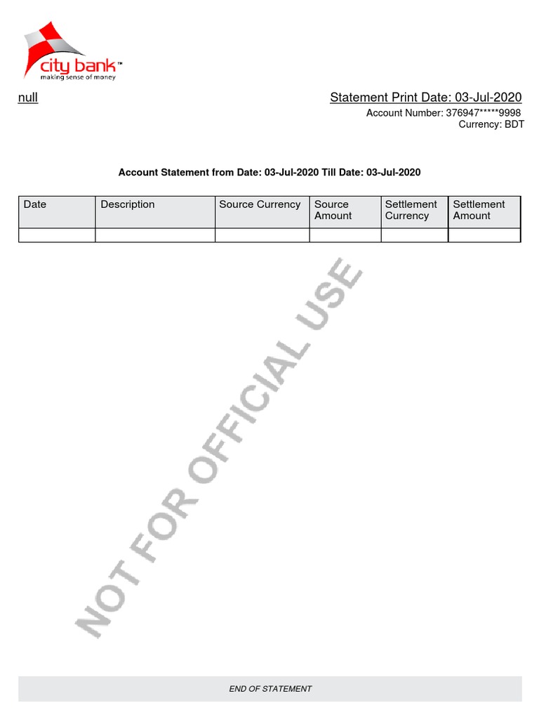 Credit Card Statement | PDF
