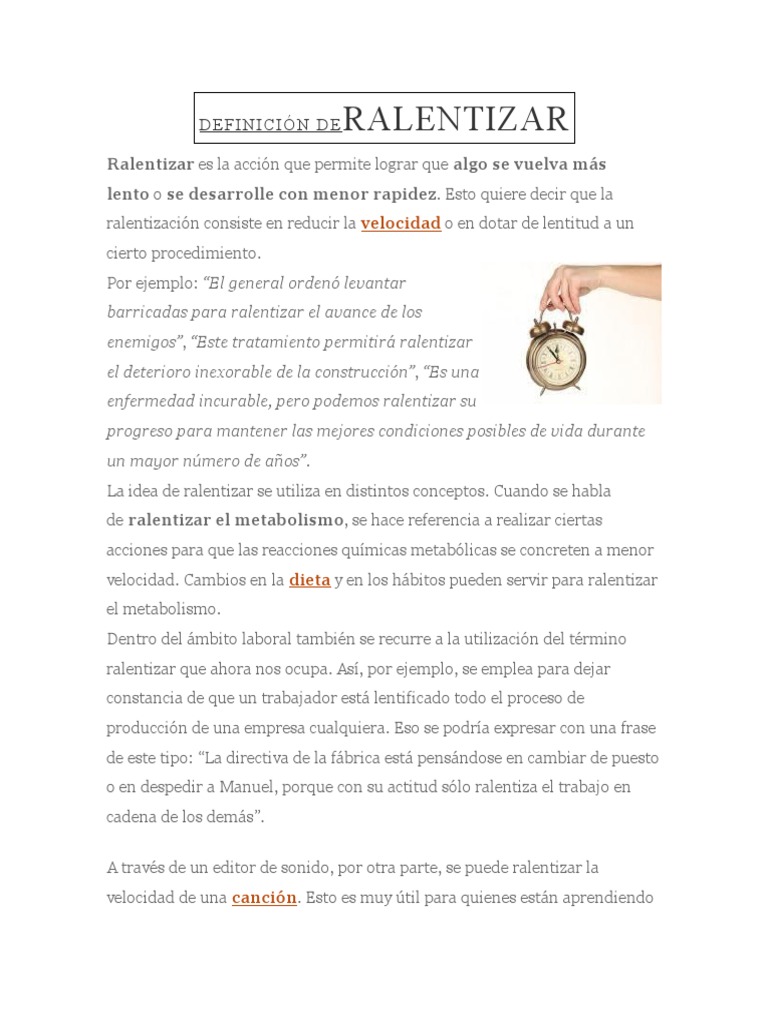 Definición de Ralentizar | PDF | Ligero | Percepción