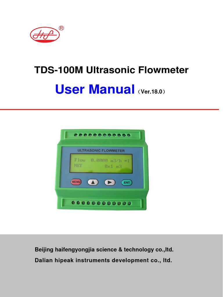 TDS-100M Manual | PDF | Flow Measurement | Binary Coded Decimal