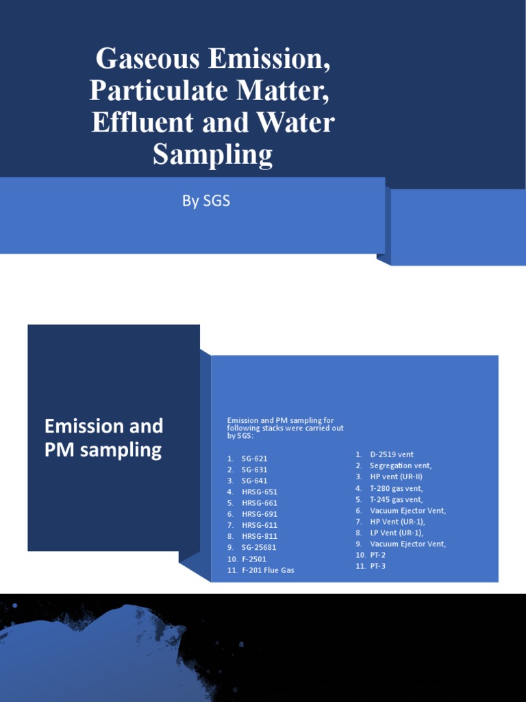 Gaseous Emission, Effluent and Water Sampling | PDF | Exhaust Gas | Ammonia