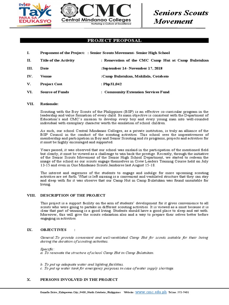 Seniors Scouts Movement: Project Proposal | PDF | Scouting