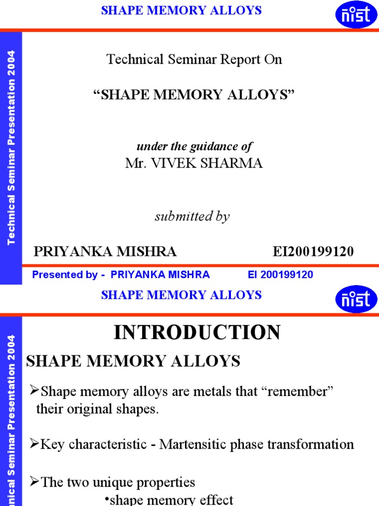 Shape Memory Alloys | PDF | Shape Memory Alloy | Physical Sciences