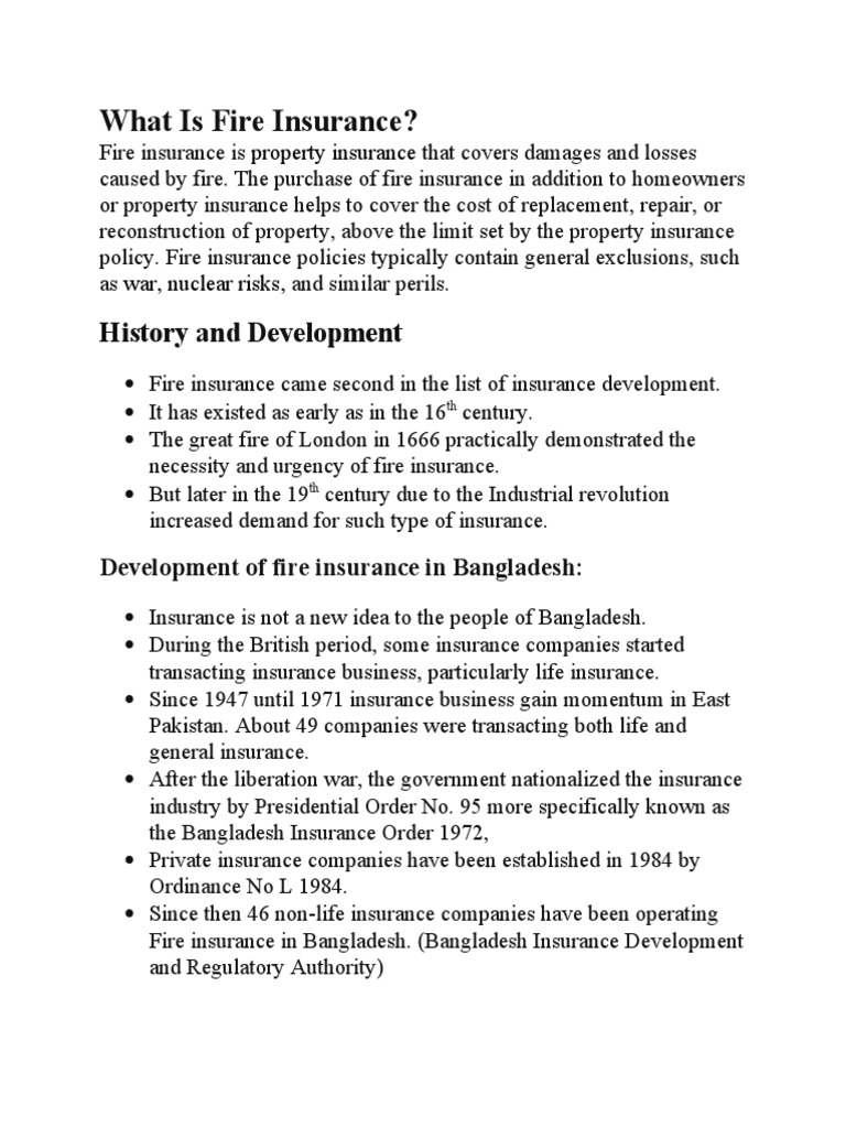 Fire Insurance Assignment - Edited | PDF