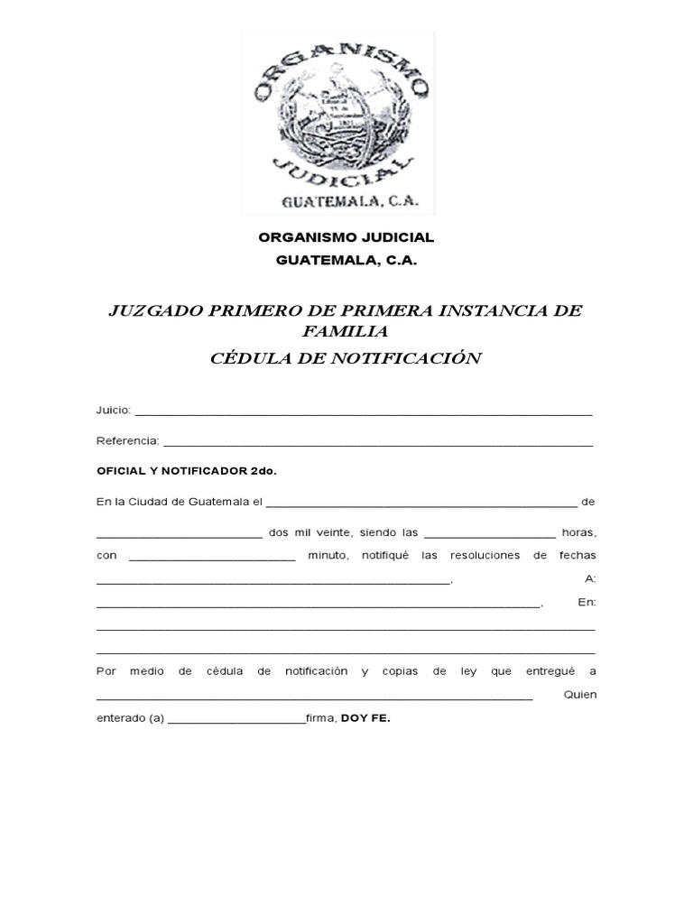 Cédula de Notificación Oj | PDF