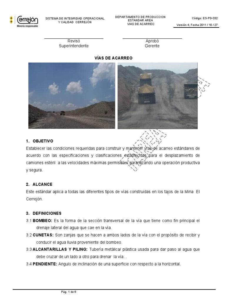 1 Es-Pd-032 Vias de Acarreo | PDF | Agua | Transporte