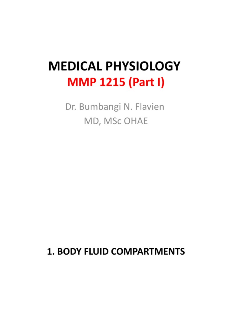 Medical Physiology: MMP 1215 (Part I) | PDF | Physiology | Biology