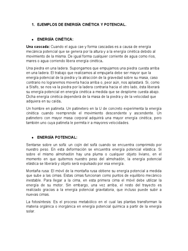 Energía Cinética y Potencial | PDF