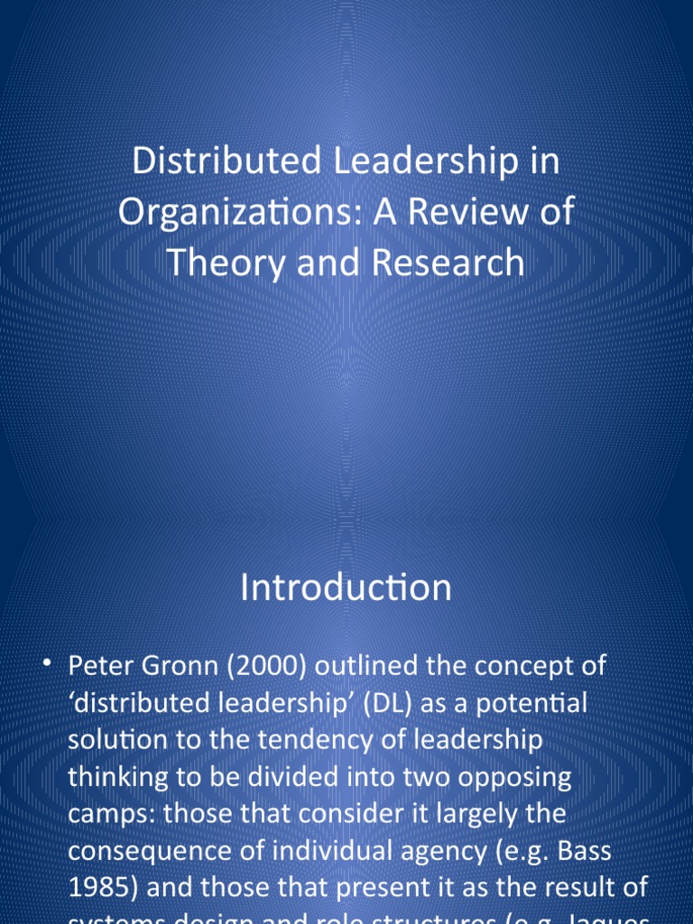 Review of Distributed Leadership Theory | PDF | Leadership | Action ...