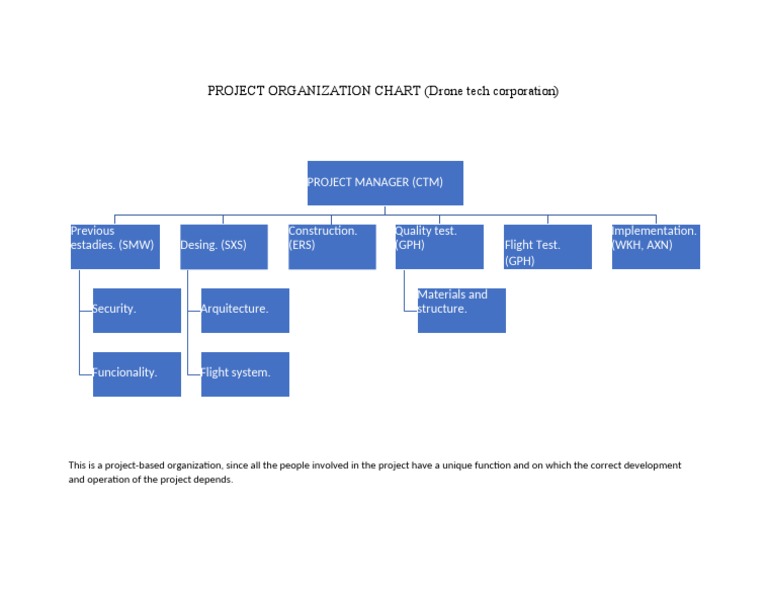 Project Organization Chart Drone Tech | PDF
