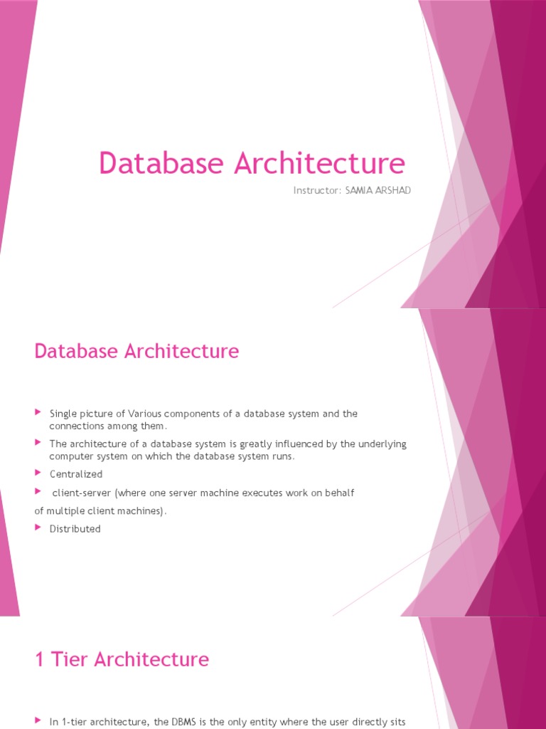 Database Architecture: Instructor: SAMIA ARSHAD | PDF