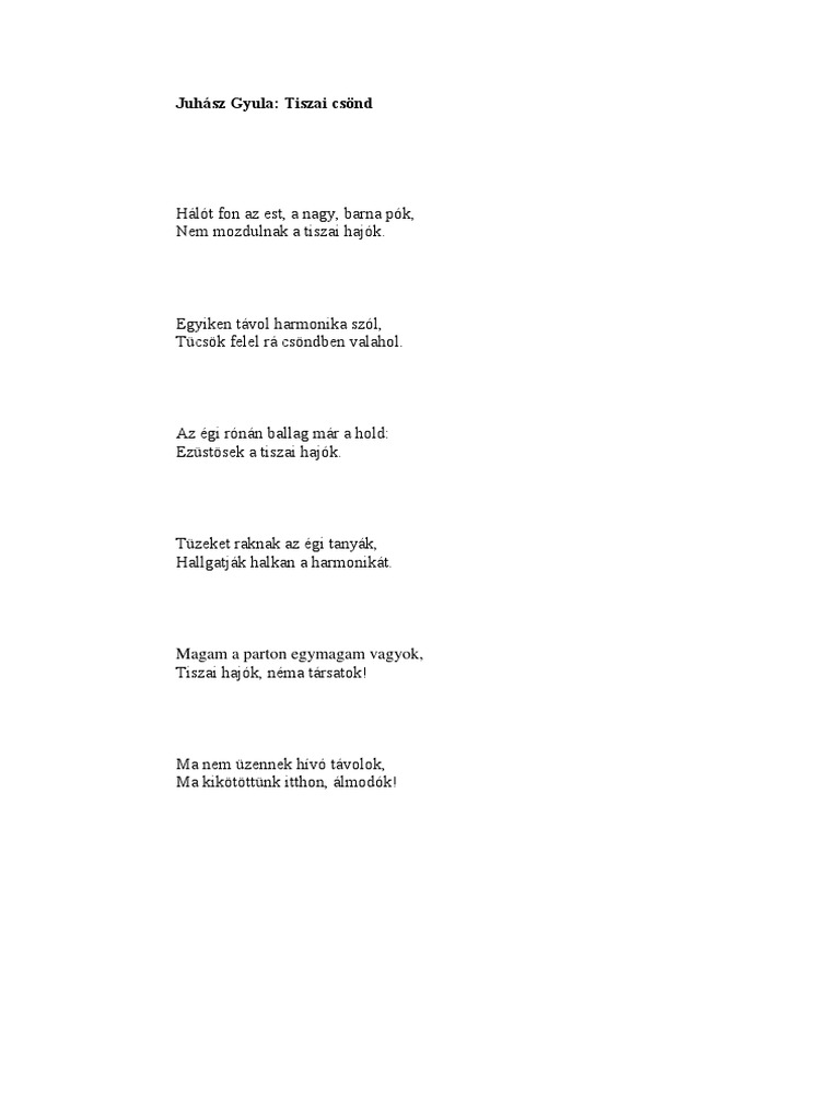 Tiszai Csond | PDF