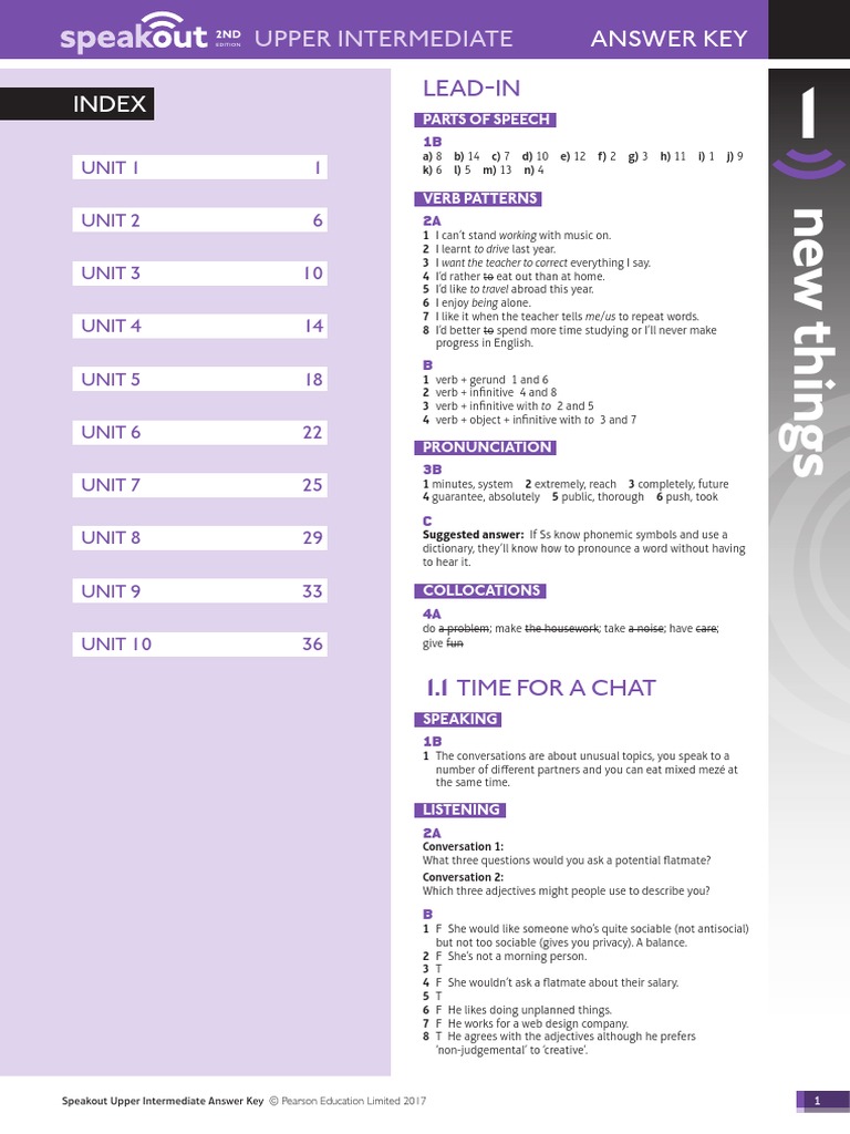 Speakout 2e Student Book Answer Keys Upper Intermediate | PDF | Linguistics