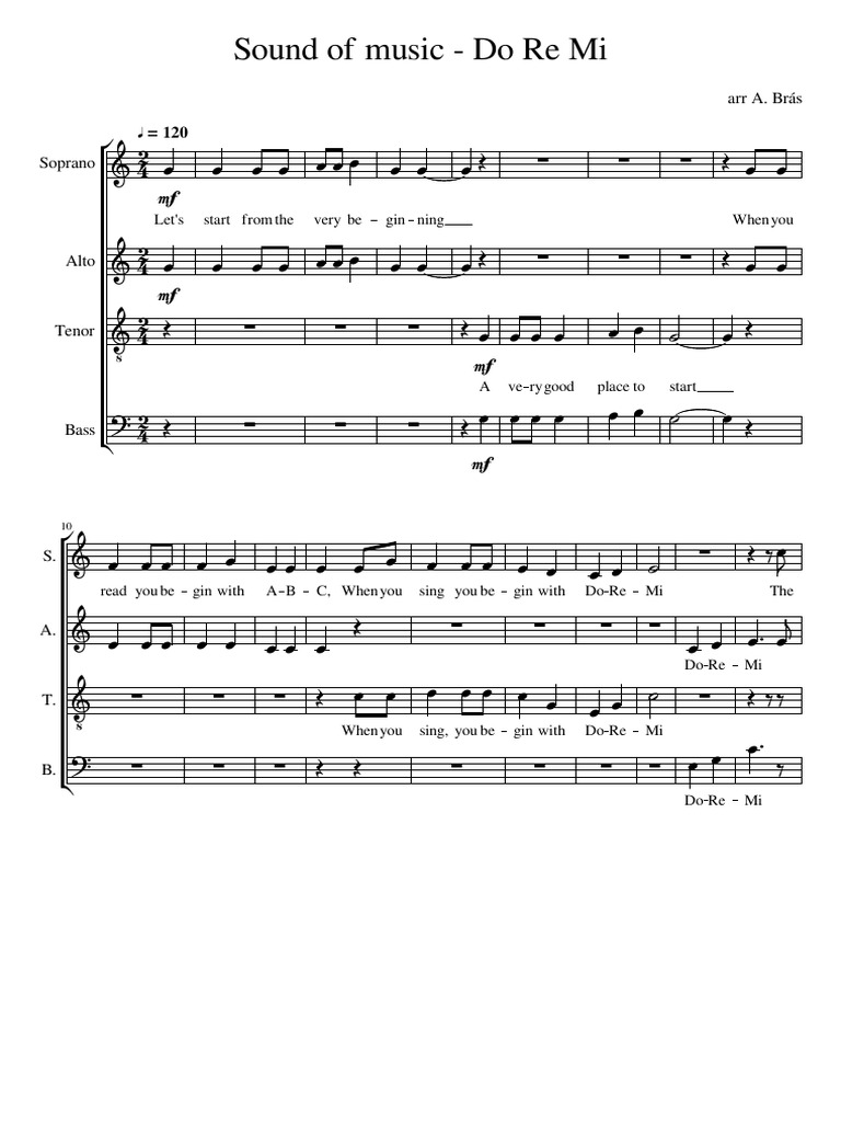 Sound of Music - Do Re Mi: Arr A. Brás 120 | PDF