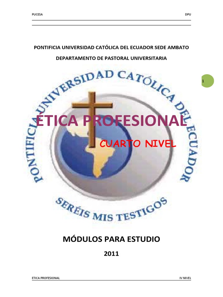 Etica MODULO ETICA PROFESIONAL PARA IMPRIMIR | PDF | Moralidad | Amor