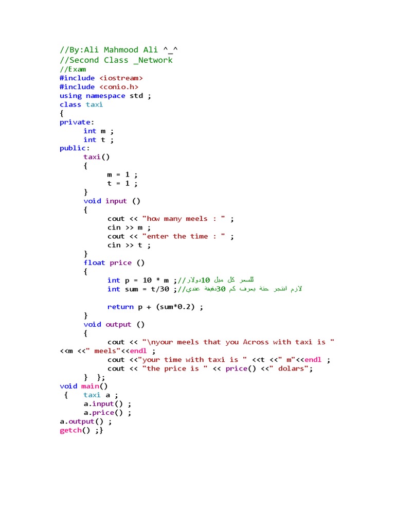 By:Ali Mahmood Ali //second Class - Network: #Include #Include Using Namespace Class Private Int ...