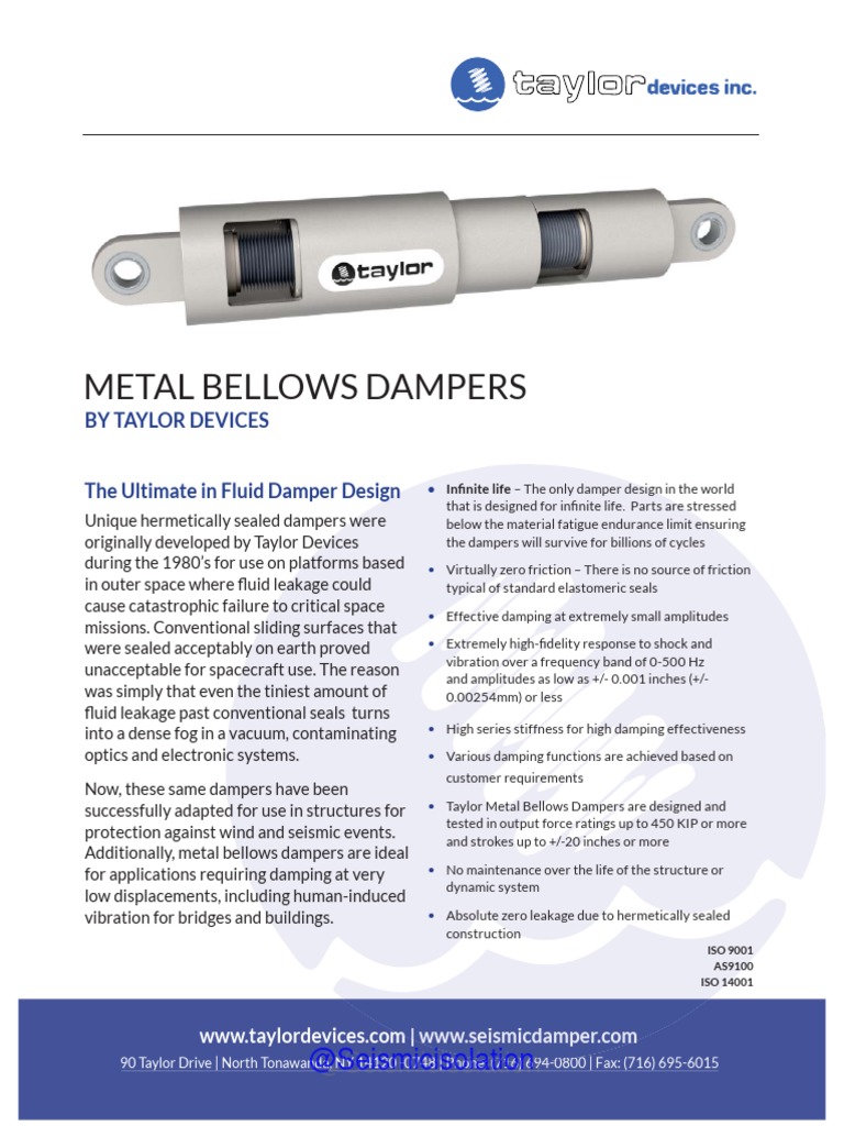 Taylor Viscous Damper Metal-Bellow-Dampers | PDF | Applied And ...
