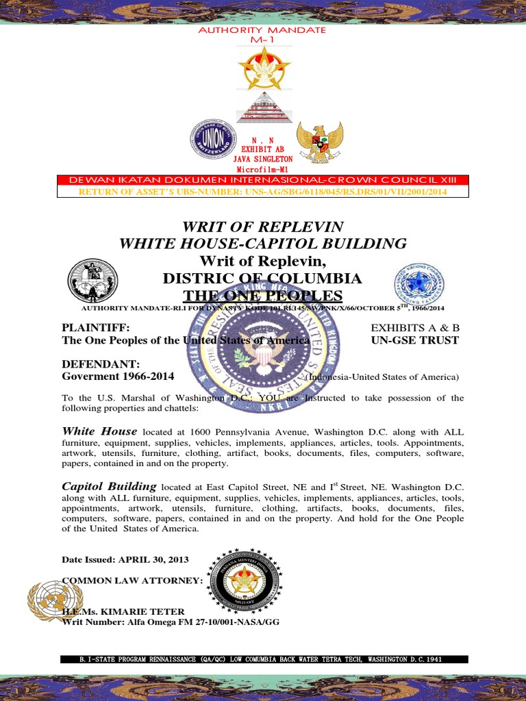 WKE UNS Writ of Replevin 2014 September | PDF | Service Of Process ...