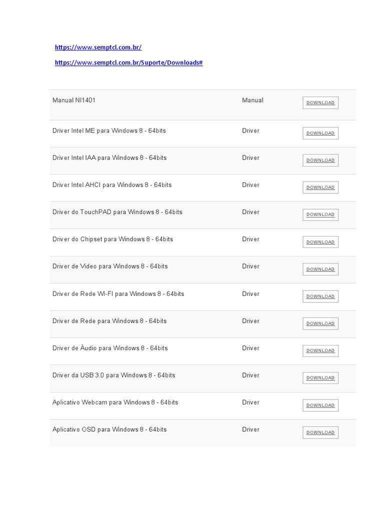 LINK DOWNLOAD DRIVERS NOTEBOOK SEMP TOSHIBA STi INFINITY NI 1401 | PDF