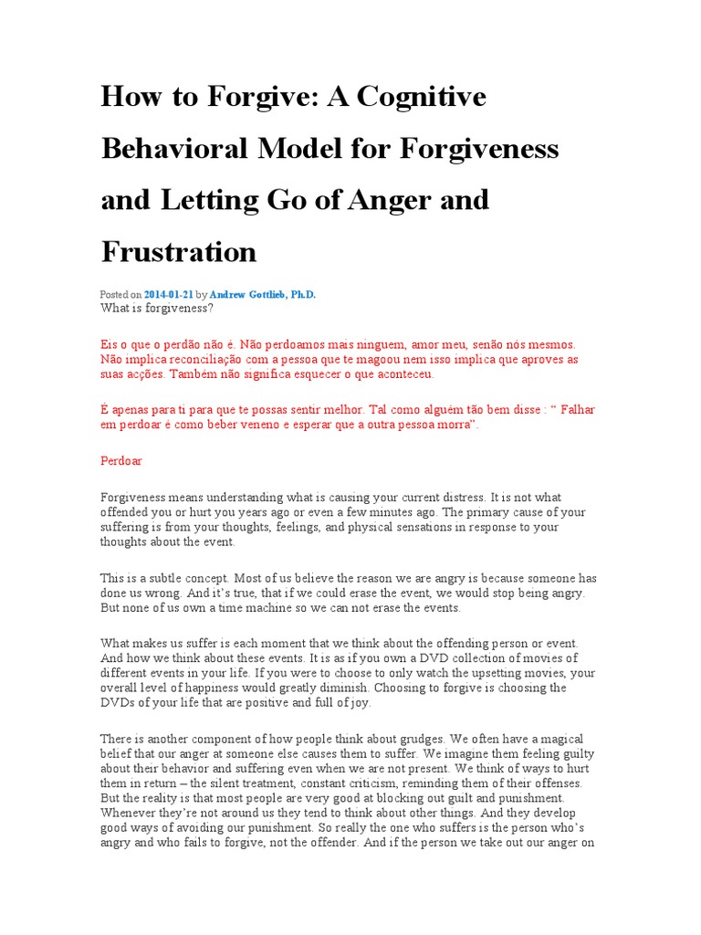 How To Forgive | PDF | Forgiveness | Anger