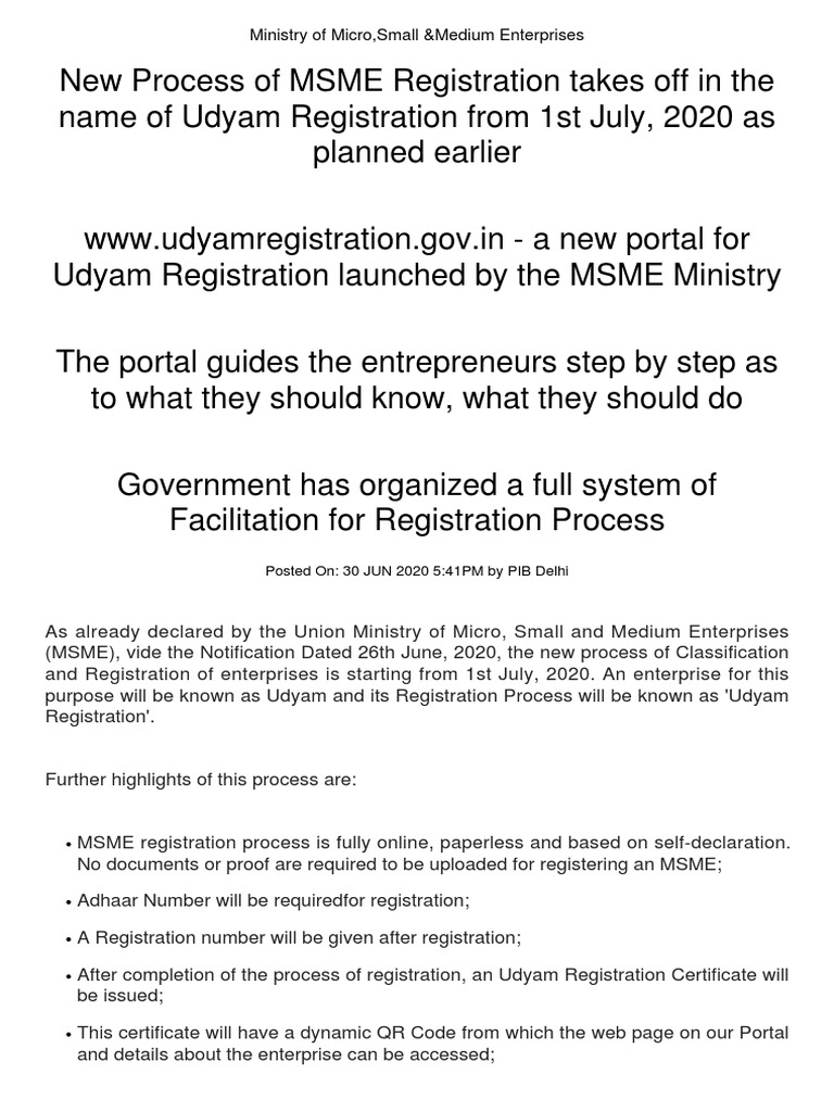 Pib Msme PDF | PDF | Small And Medium Sized Enterprises | Economies