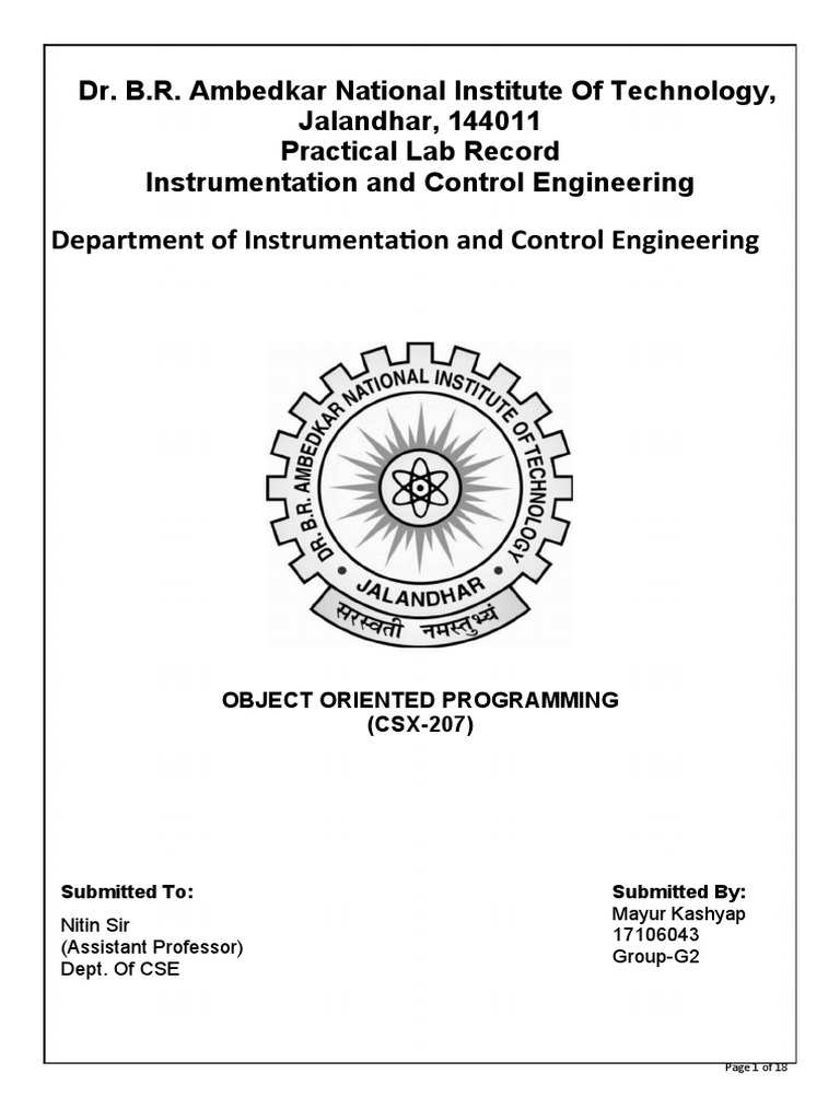 OOPS Project File | PDF | Constructor (Object Oriented Programming) | Programming