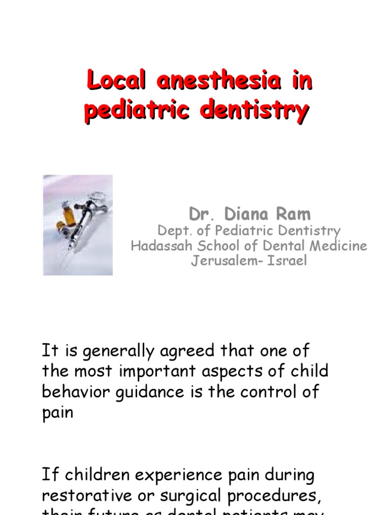 Local Anesthesia in Pediatric Dentistry Lecture Students 2009 M | PDF ...
