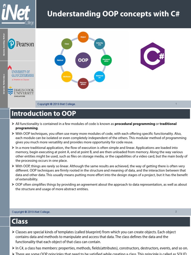 Understanding OOP Concepts With C# | PDF | Constructor (Object Oriented ... Understanding OOP Concepts With C# | PDF | Constructor (Object Oriented ...