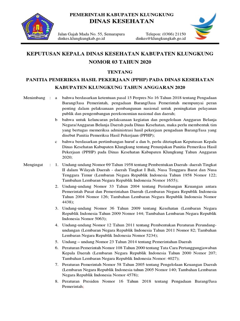SK PPHP | PDF | Pengelolaan Keuangan & Uang