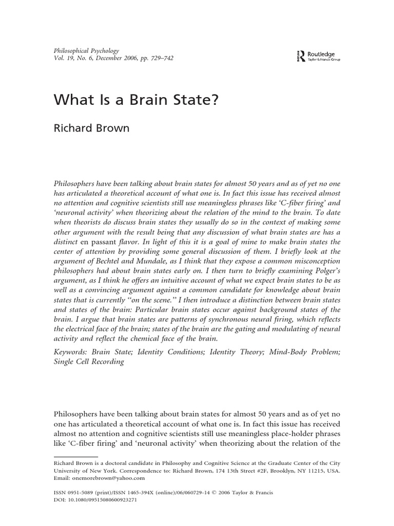Brown2006 What Is A Brain State | PDF | Hippocampus | Hippocampus Anatomy