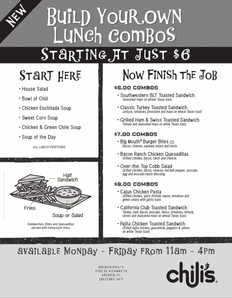 Chili s New Lunch Menu PDF Bacon Salad