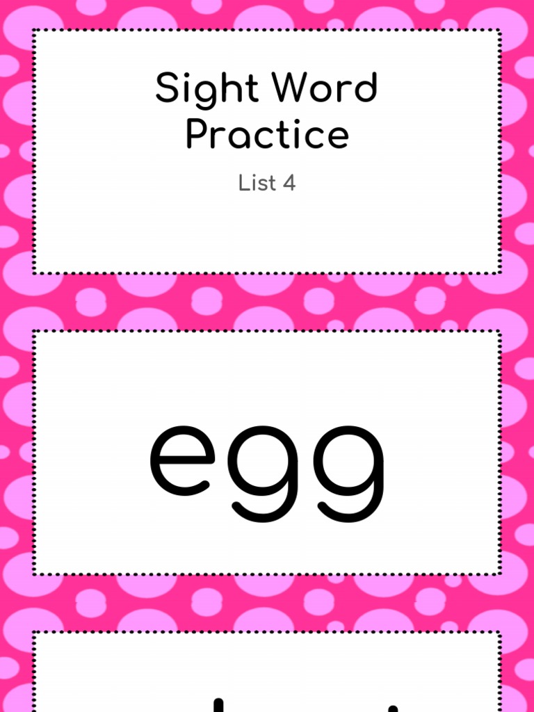 Sight Word List 4 | PDF